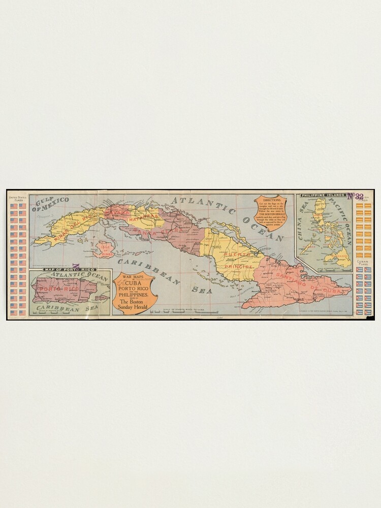 "Vintage Map of Cuba (1898) 3" Photographic Print for Sale by ...