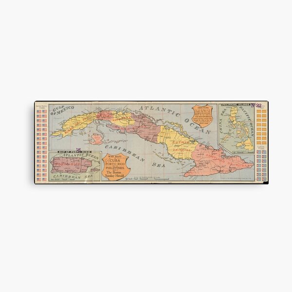 "Vintage Map of Cuba (1898) 3" Canvas Print for Sale by BravuraMedia ...