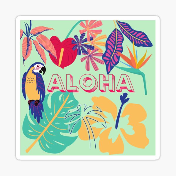 "Teal Aloha" Sticker for Sale by sjcondon | Redbubble