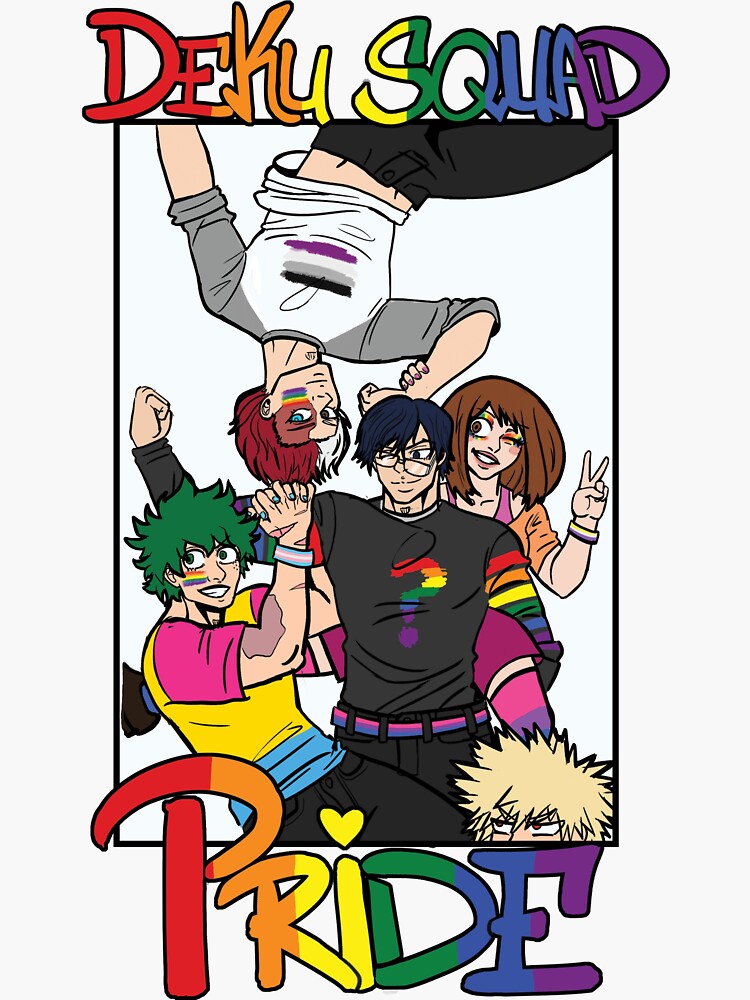 "Dekusquad PRIDE" Sticker for Sale by gnaski | Redbubble