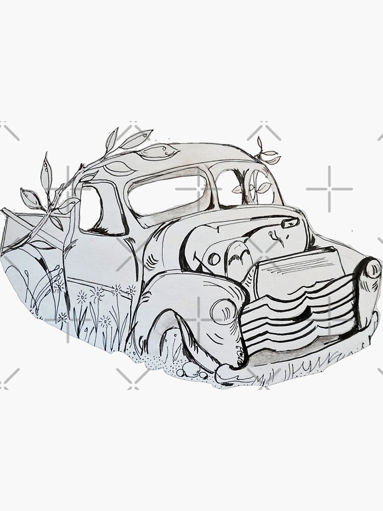 "Rusty old ute - I'm an old ute rusting in the bush." Sticker for Sale ...