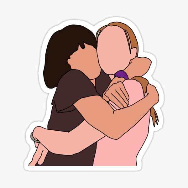 "PEN15 - Maya and Anna Hug " Sticker by onisam | Redbubble
