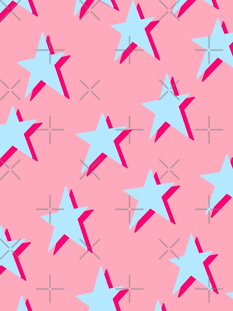 "PASTEL BLUE & PINK PREPPY STARS" Photographic Print for Sale by holla ...