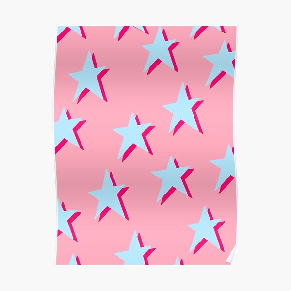 "PASTEL BLUE & PINK PREPPY STARS" Poster for Sale by holla- | Redbubble