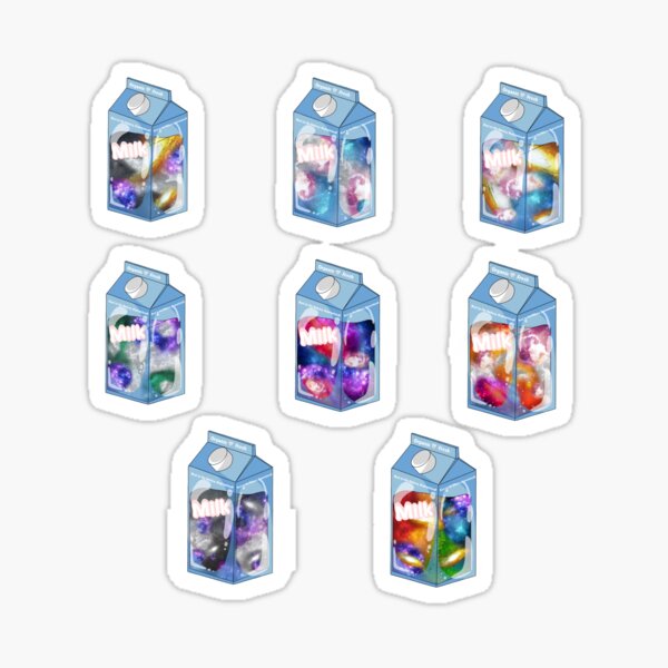 "Pride Milk Carton Sticker Sheet - Blue" Sticker for Sale by shahdraws ...