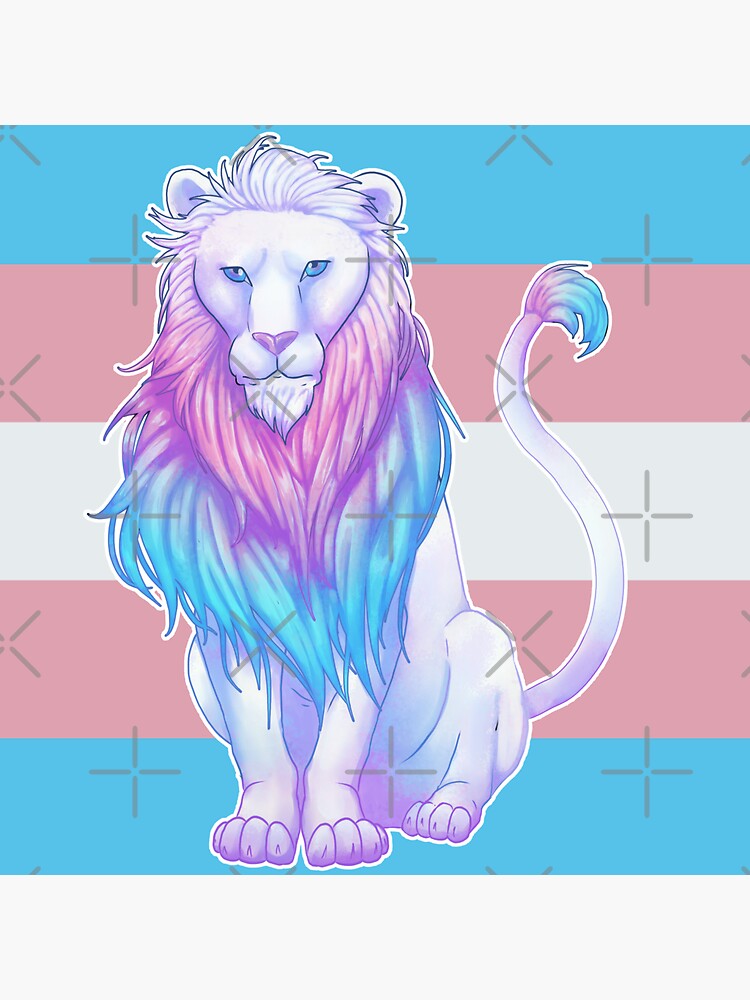 "Trans Lion Pride" Sticker for Sale by MatchaaMilkTea | Redbubble