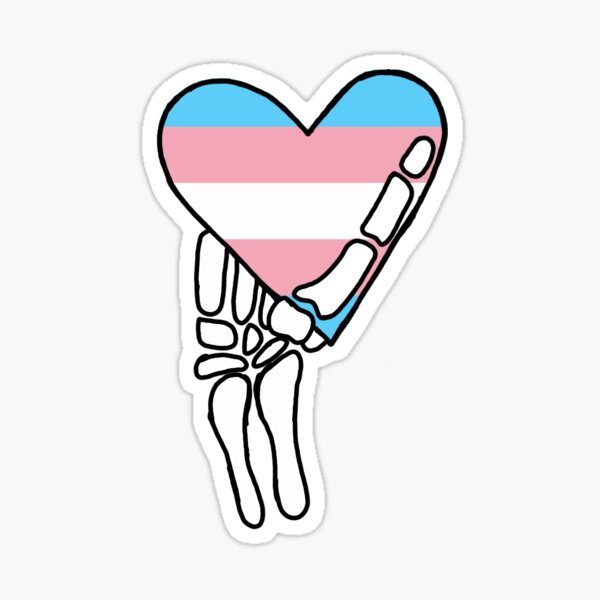 "Trans Pride Skeleton Hand" Sticker for Sale by corvidcoreco | Redbubble