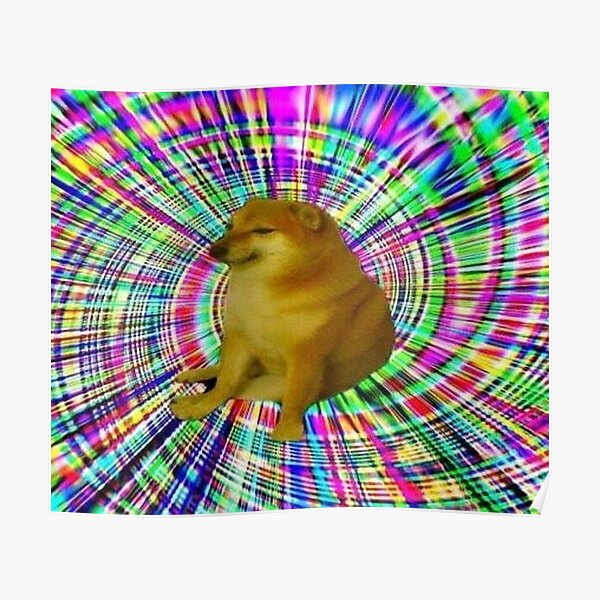 "Cheems Eternal Spiral Rainbow" Poster by RarePNGs | Redbubble
