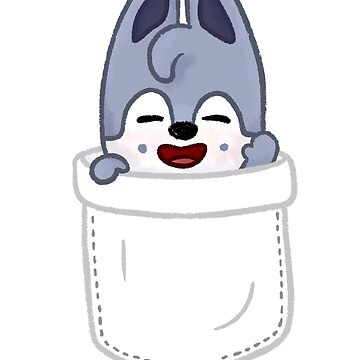 "Wolf Chan SKZOO Pocket" Sticker by Hynke | Redbubble