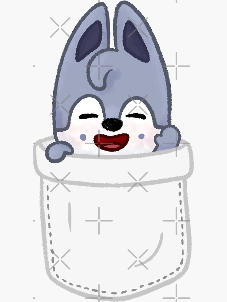 "Wolf Chan SKZOO Pocket" Sticker by Hynke | Redbubble