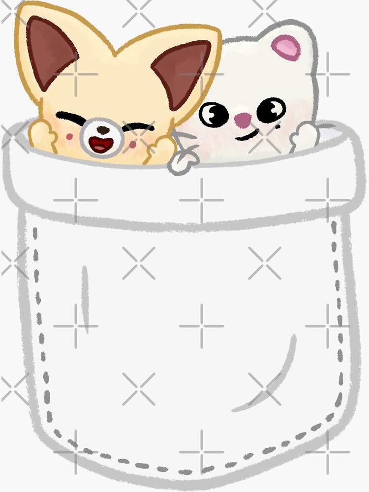 "FoxlNy Jiniret SKZOO Pocket" Sticker by Hanney Lemon | Redbubble