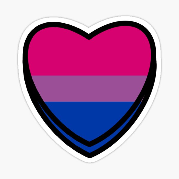 "Bi Heart" Sticker for Sale by NerdTeaCreation | Redbubble
