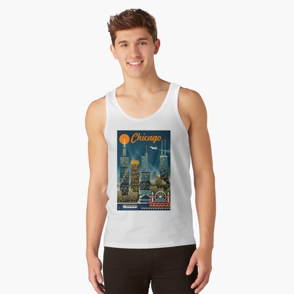 "CHICAGO ; Vintage Travel Advertising Print" Sticker for Sale by ...