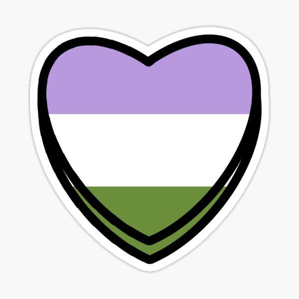 "Genderqueer Heart" Sticker for Sale by NerdTeaCreation | Redbubble