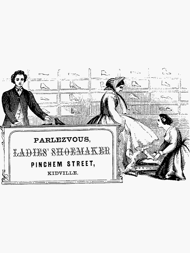"Lady Shoemaker" Sticker for Sale by Quill-n-Ink | Redbubble