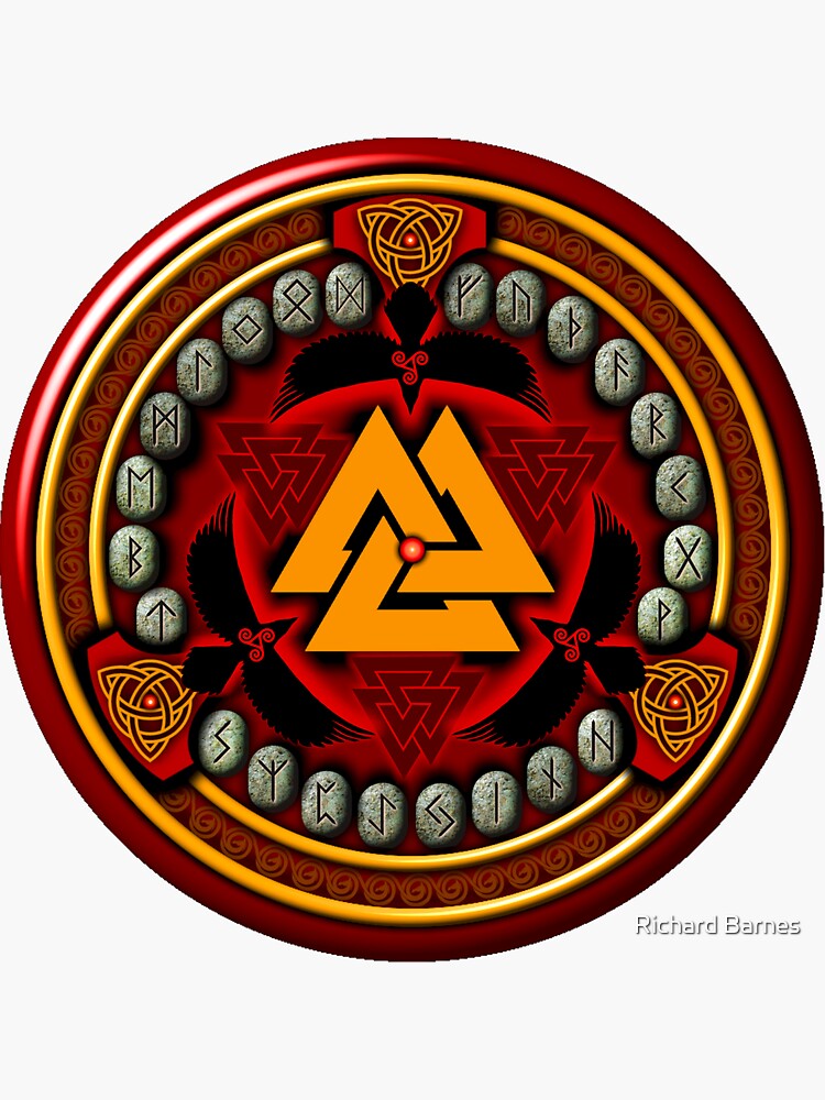"Norse/Viking Rune Set in Red" Sticker for Sale by NaumaddicArts ...