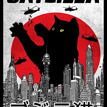 "Catzilla" Mounted Print for Sale by Le-Freak | Redbubble