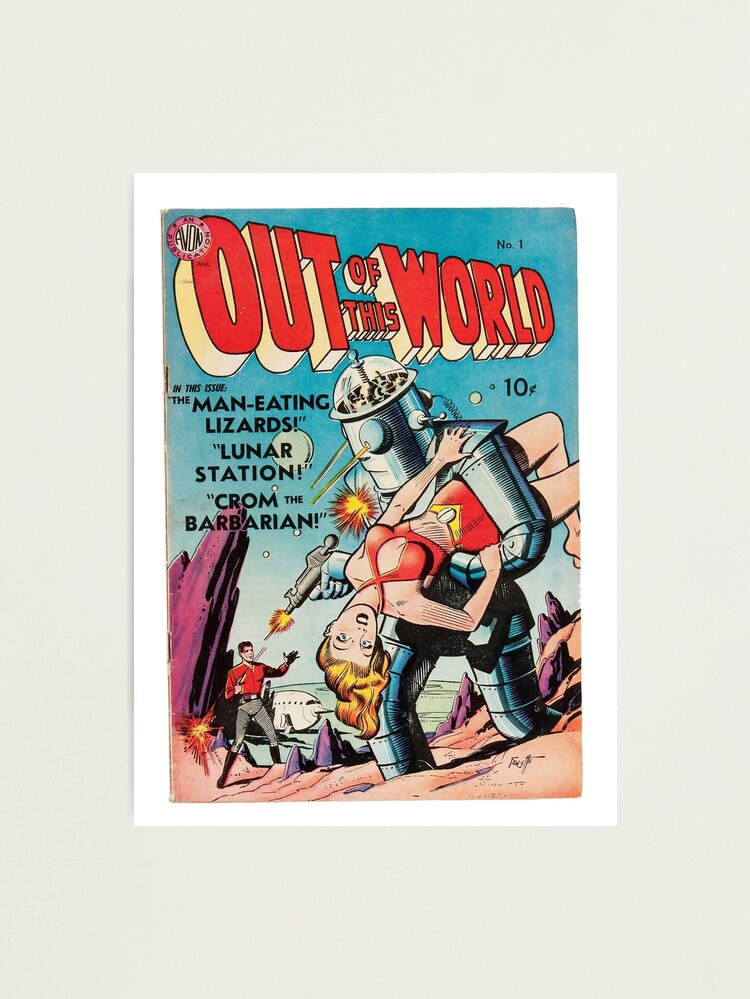 "Vintage Sci-Fi Comic – Man Eating Lizards – Out of this World ...