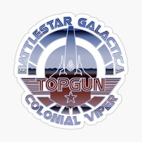 "Battlestar Galactica Colonial Viper Topgun Chrome" Sticker for Sale by ...