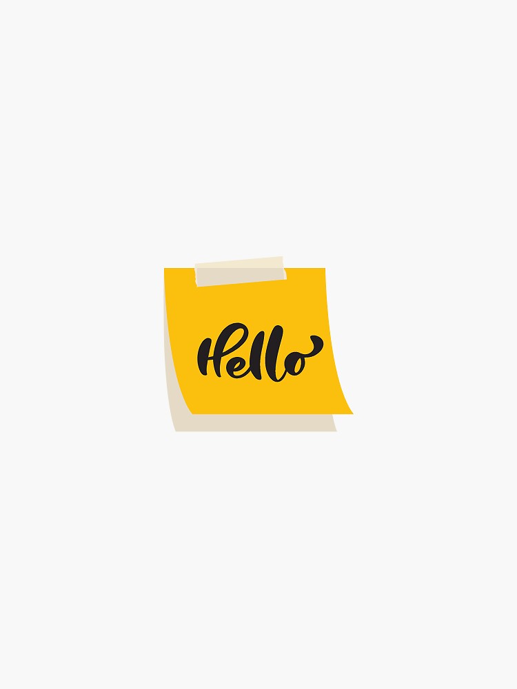 "Hello Sticker, yellow color " Sticker by Cover10 | Redbubble