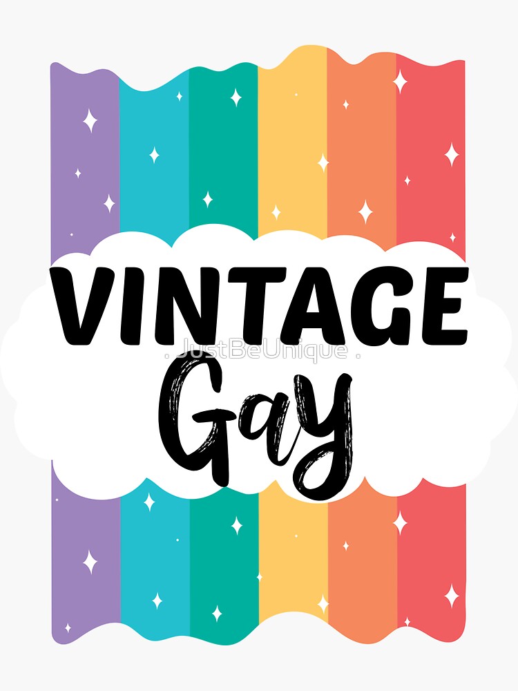 "Vintage Gay Pride LGBT Flag Happy Pride Month Funny LGBTQ" Sticker for ...