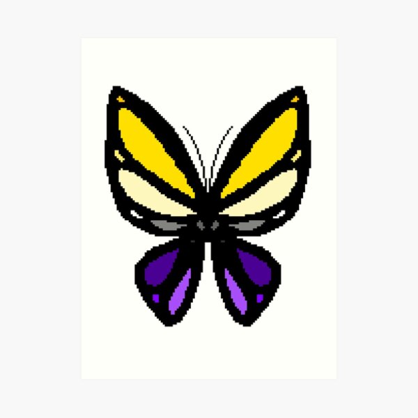 "Butterfly flag non binary ??⚪⚫?" Art Print by Shindakimochi | Redbubble