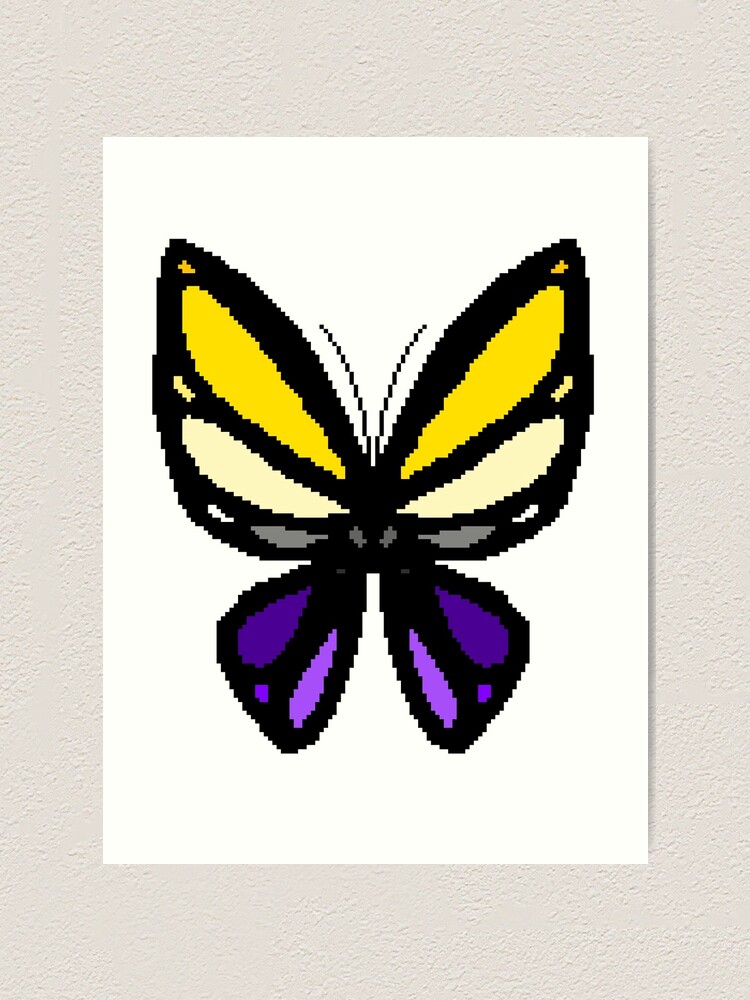 "Butterfly flag non binary ??⚪⚫?" Art Print by Shindakimochi | Redbubble