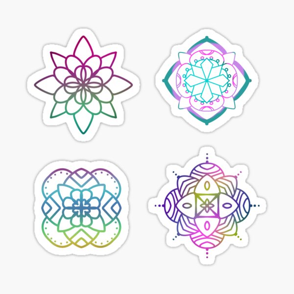 "Colorful Mandala Sticker Pack" Sticker for Sale by Scubedesign | Redbubble