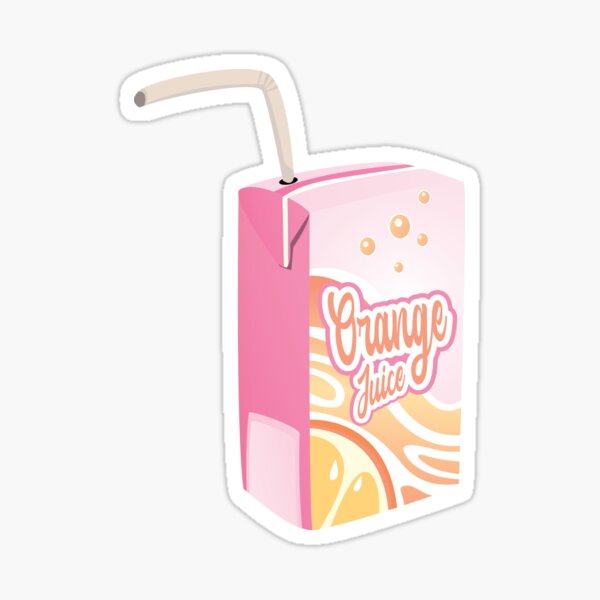 "Pink Orange Juice Box - 100% Juice Drink" Sticker for Sale by ...