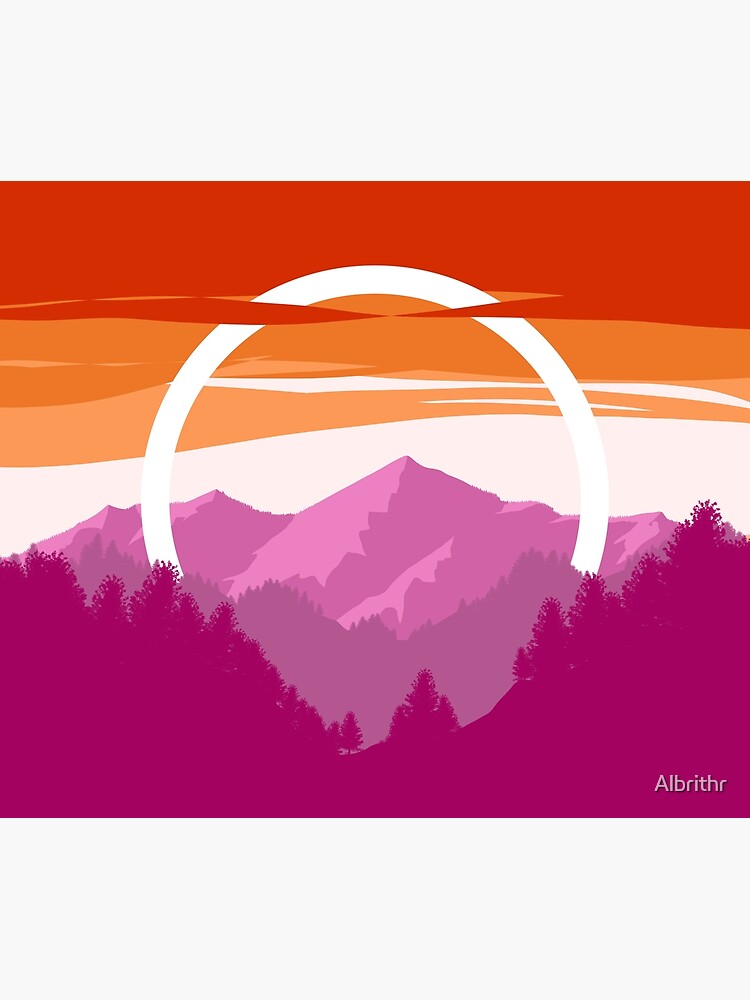 "Pride Mountain (Subtle Lesbian Pride Flag Design)" Tapestry for Sale ...