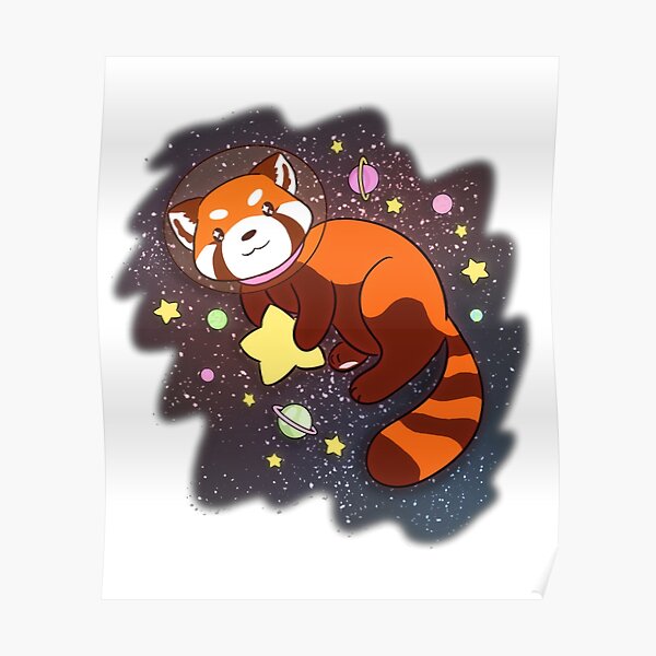 "Space Red Panda" Poster by PiedPiperArt | Redbubble