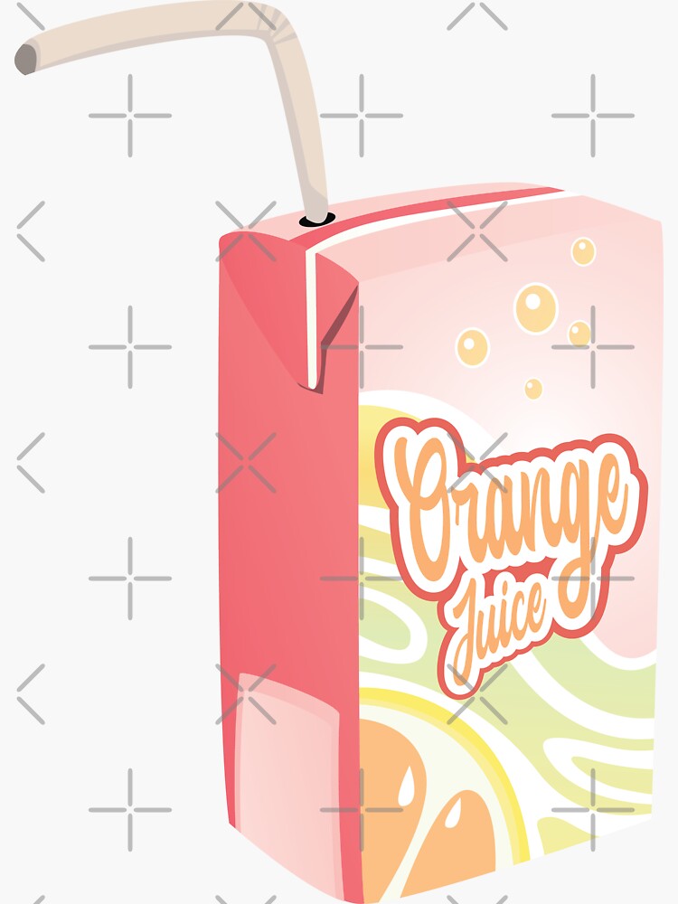 "Tropical Orange Juice Box - 100% Juice Drink" Sticker by ...