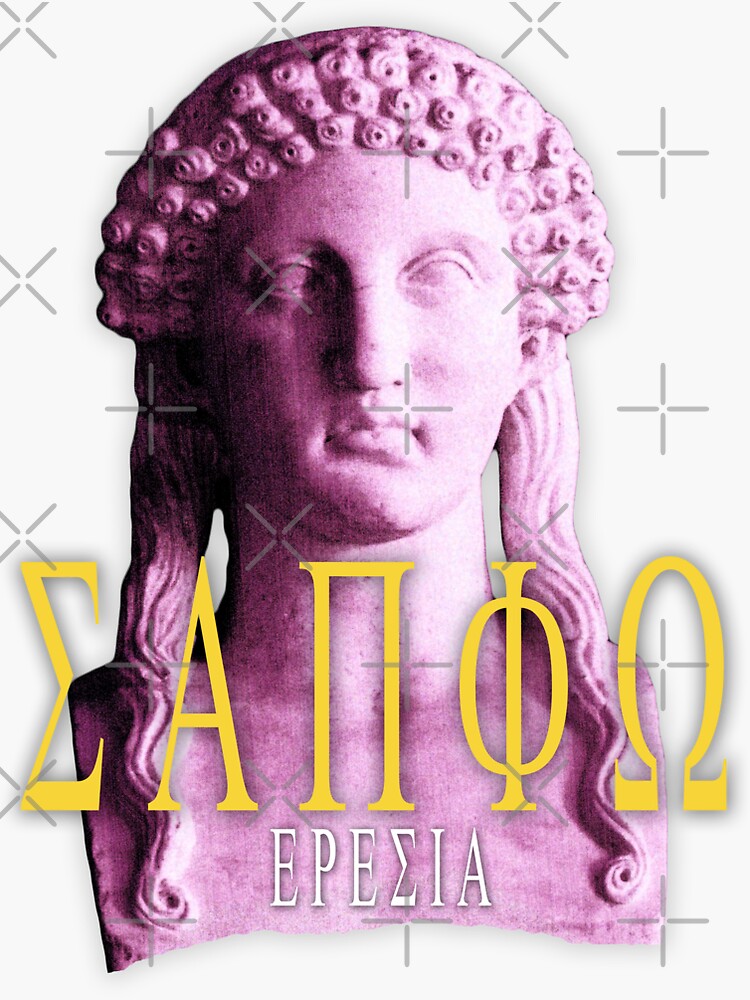 "Sappho. Ancient Greek lettering." Sticker for Sale by mouladi | Redbubble