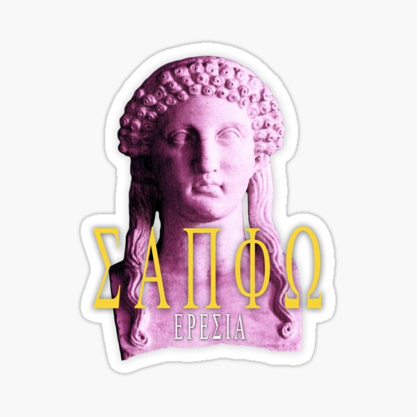 "Sappho. Ancient Greek lettering." Sticker for Sale by mouladi | Redbubble