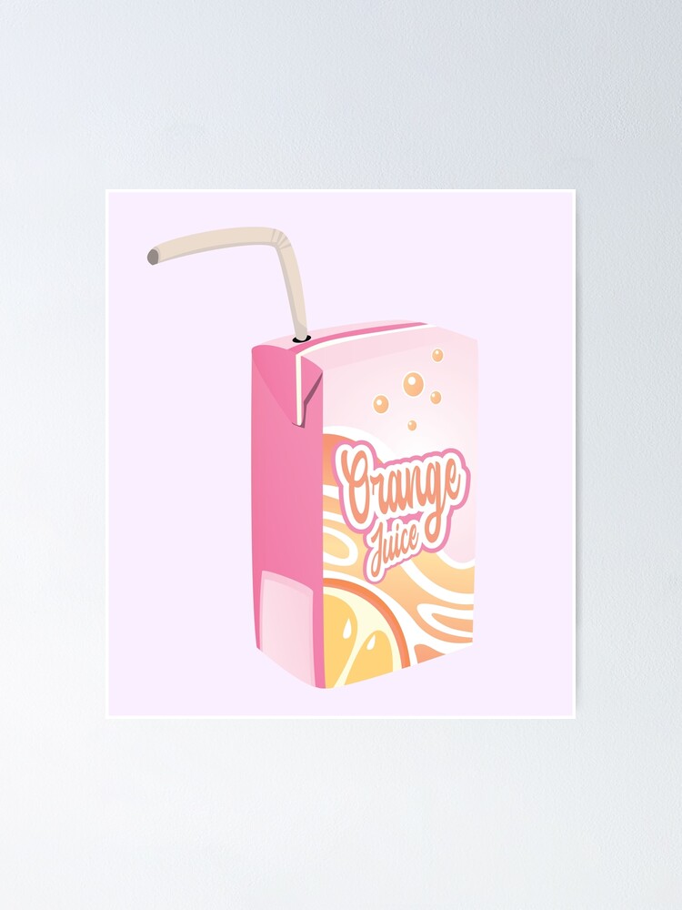 "Pink Orange Juice Box - 100% Juice Drink" Poster by TheMajesticGoat ...