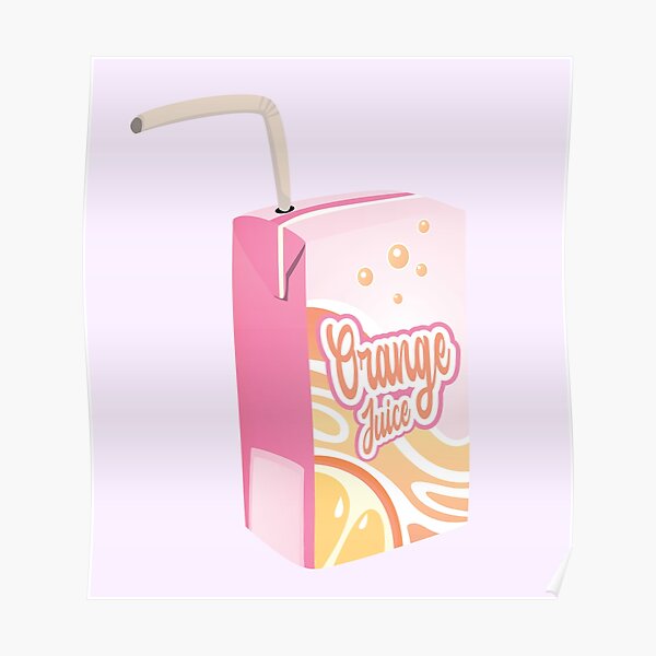 "Pink Orange Juice Box - 100% Juice Drink" Poster by TheMajesticGoat ...