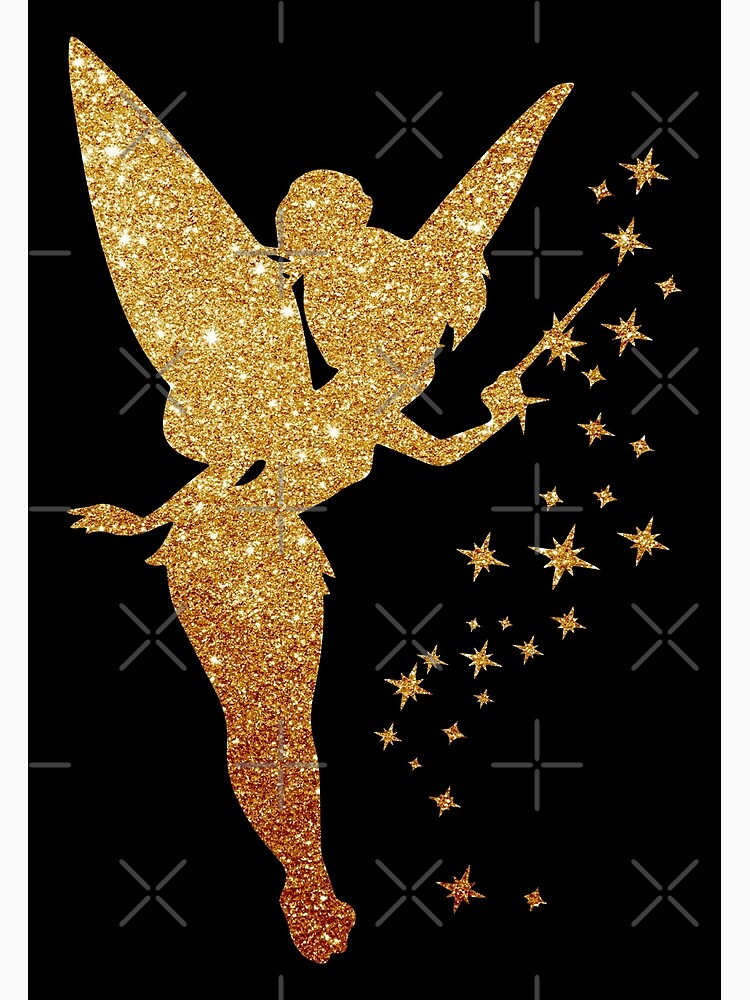 "Tinkerbell Gold Glitter" Canvas Print by finedesignssaad | Redbubble