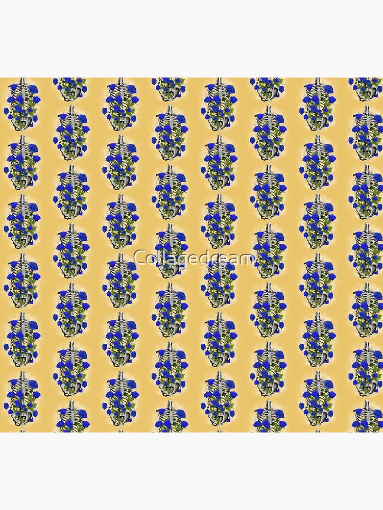 Botanical blue roses anatomy, rib cage, pelvis, roses skeleton Socks ...