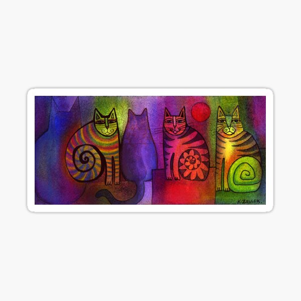 "Cat party" Sticker by karincharlotte | Redbubble