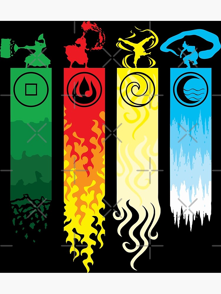 Lámina fotográfica «Elementos Símbolos Avatar The Last Airbender» de ...