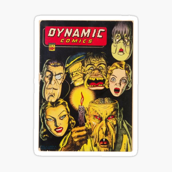 "Dynamic Comics No8 – Retro Vintage Sci-Fi Comic" Sticker for Sale by ...