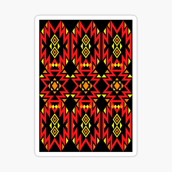 "Native Fire Color Geometric Pattern - Black" Sticker for Sale by JMWCD ...