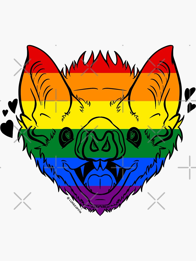 "Gay Pride Vampire Bat Rainbow Flag " Sticker for Sale by luxecoffin ...