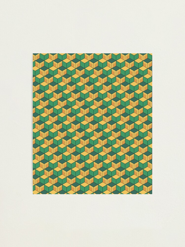 "Giyuu kimono pattern - Kimetsu no Yaiba" Photographic Print by Blainet ...