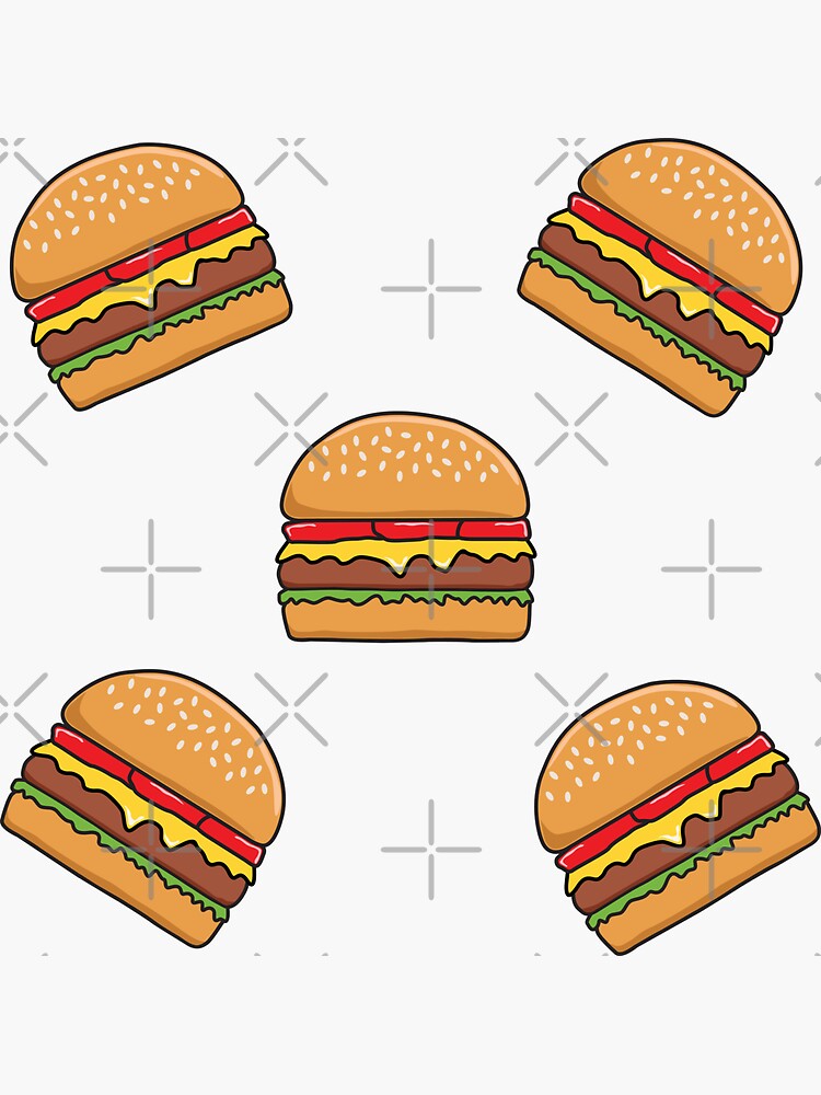 "Cool Burger Sticker Pack" Sticker for Sale by DanandDee | Redbubble