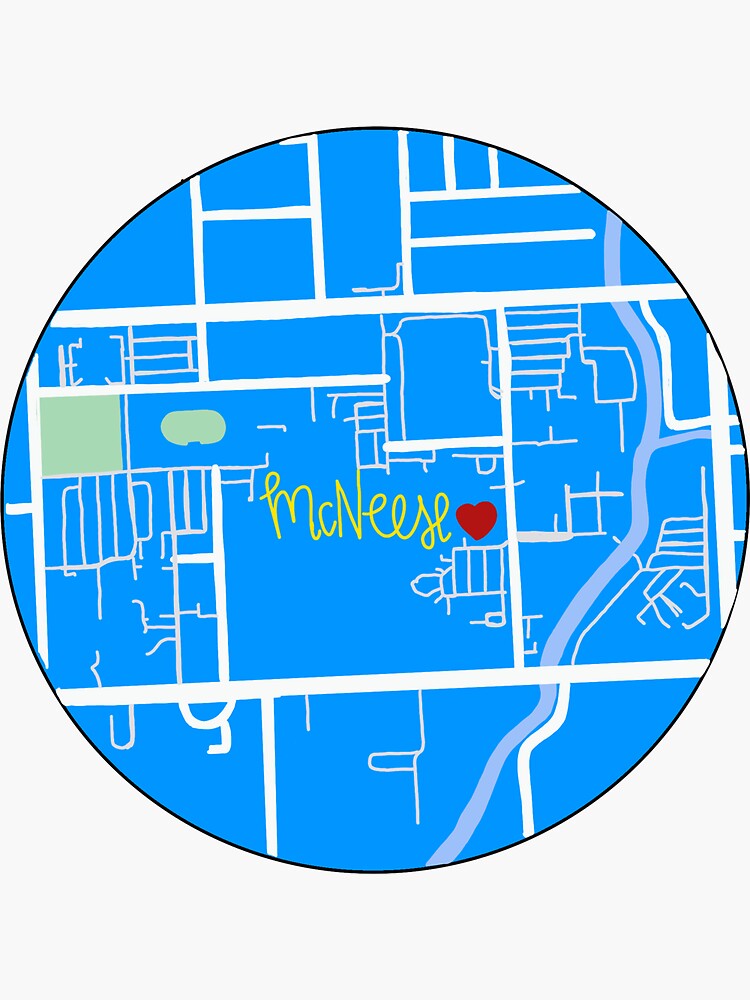 "McNeese University Map Drawing" Sticker for Sale by courtneydaigle ...