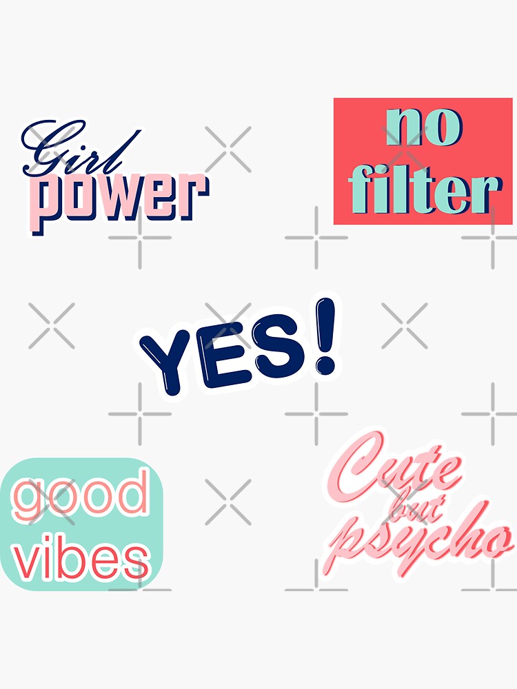 "Attitude Sticker Set | Girl Power | Good Vibes" Sticker by byStefani ...