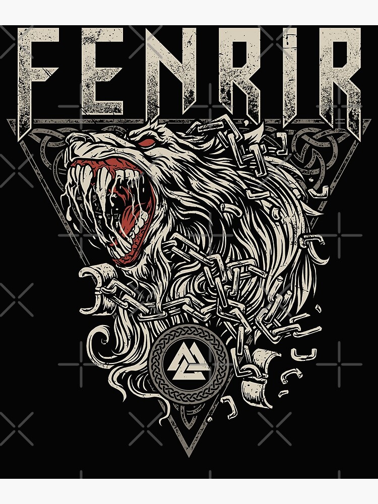 "Fenrir Wolf Ragnarok Norse Viking Mythology Valknut Knotwork ...