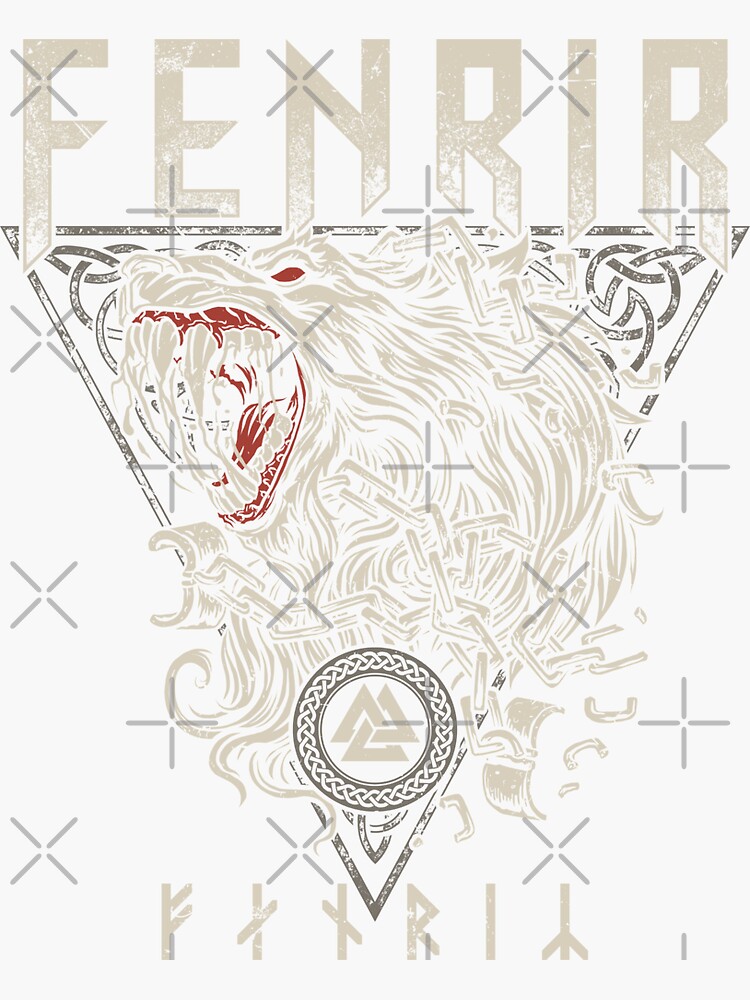 "Wolf Fenrir Futhark Runes Ragnarok Norse Viking Mythology Valknut ...