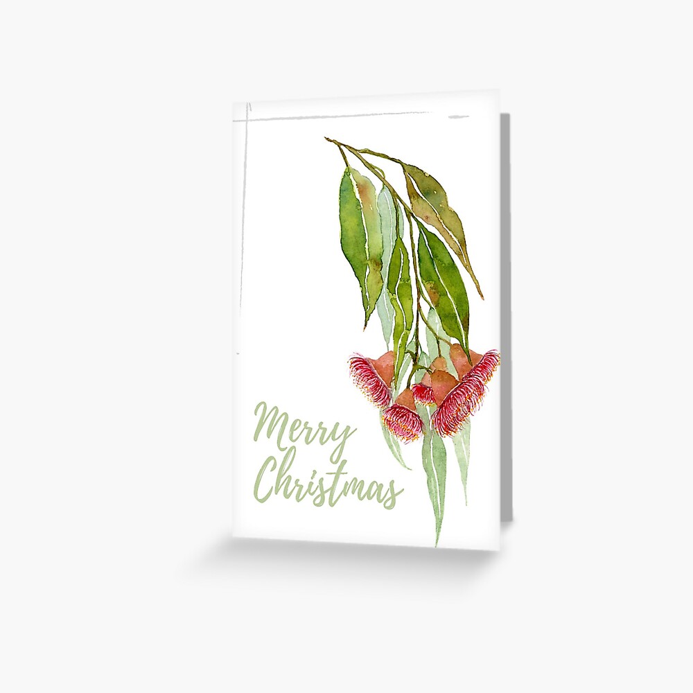 "Merry Christmas Australian gum blossom" Greeting Card for Sale by ...